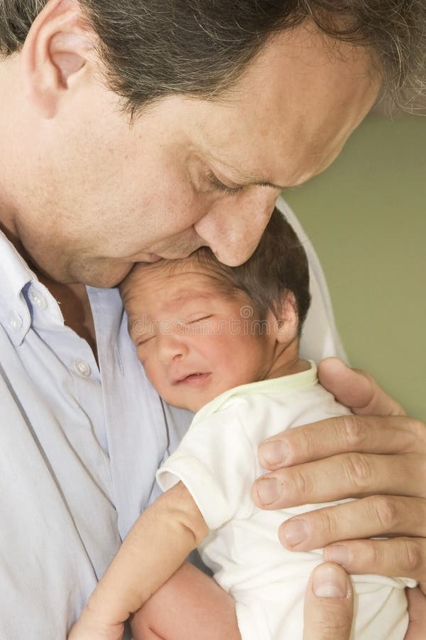 Father Holding His Newborn Baby Boy Stock Photo - Image of child ...