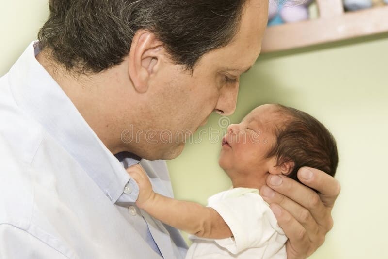 Father and Newborn baby stock photo. Image of childhood - 9711050