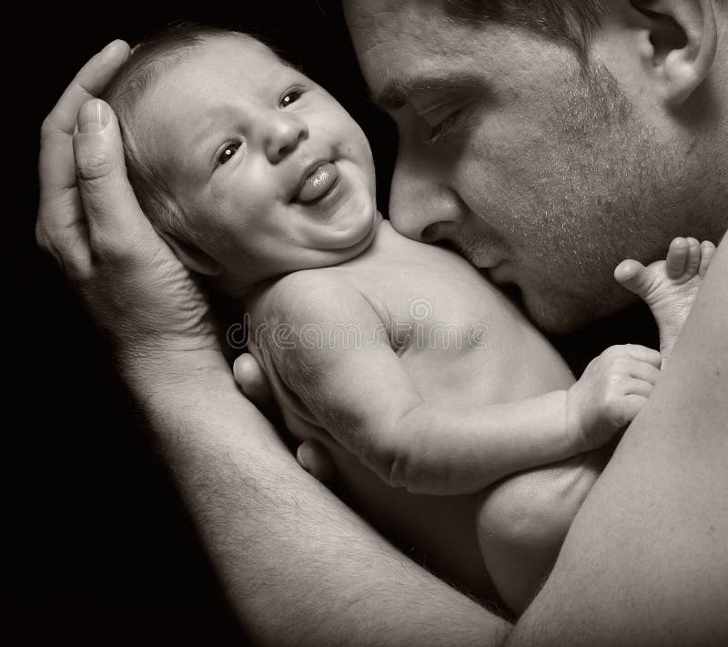 Father and newborn baby. stock photo. Image of motherhood - 34208146