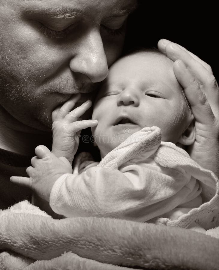Father and newborn baby. stock image. Image of fatherhood - 34208163