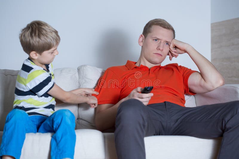 The Father is Not Interested in His Son Stock Image - Image of house ...