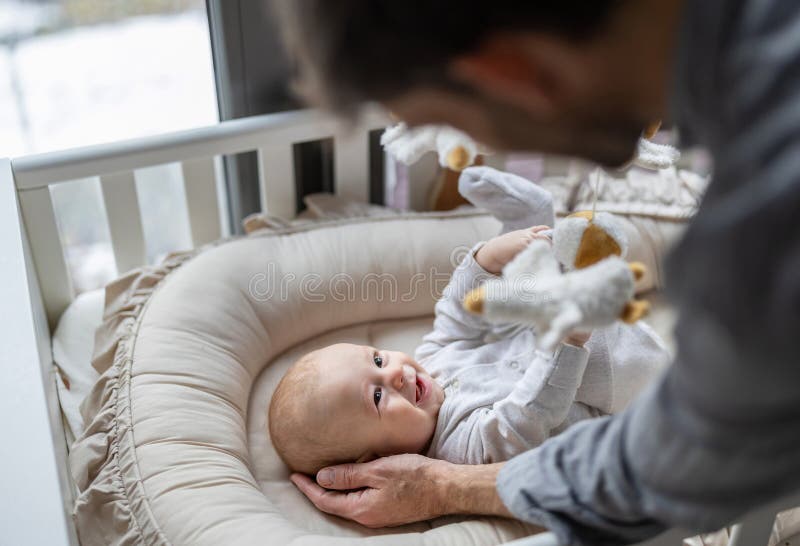 Father on Paternity Leave Looking after His Infant Son Stock Photo ...