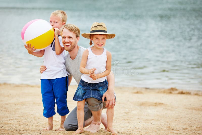 Siblings on the Way in Summer Vacation Stock Image - Image of face ...