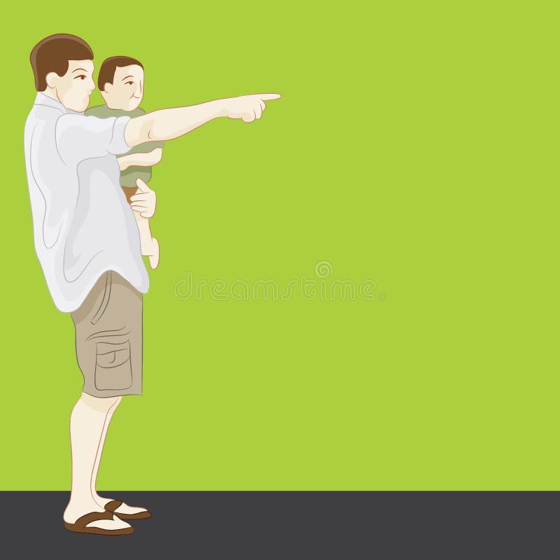 Father Pointing stock vector. Illustration of shorts - 43641290