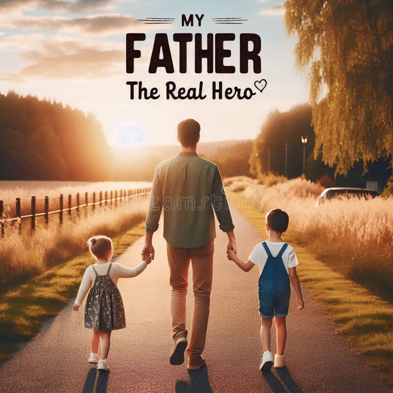 Father is the real hero stock illustration. Illustration of daughter ...
