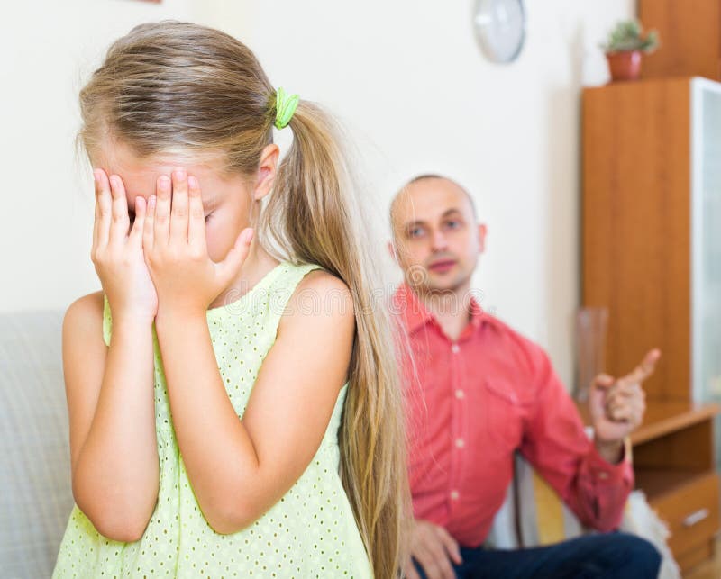 Father Rebuking Daughter for Offence Stock Image - Image of portrait ...