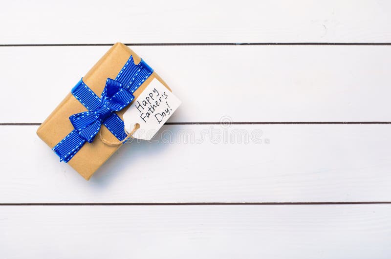 Father`s Day Background, Gift Box Over White Background Stock Image ...