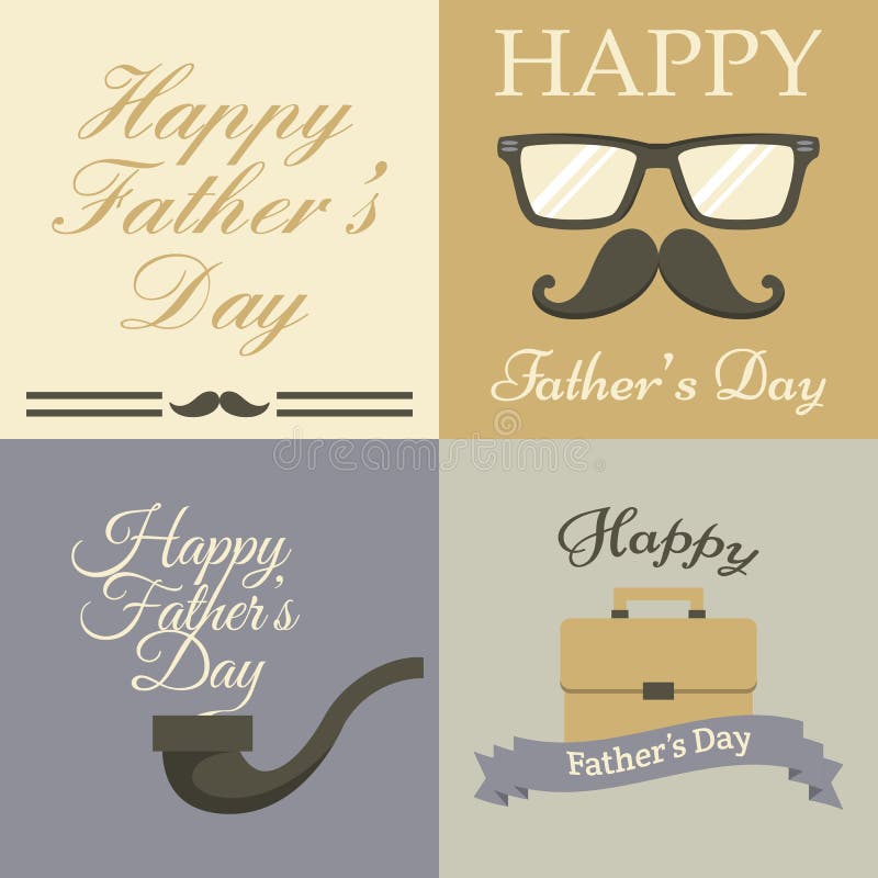 Father S Day Card Collection Stock Vector - Illustration of card ...