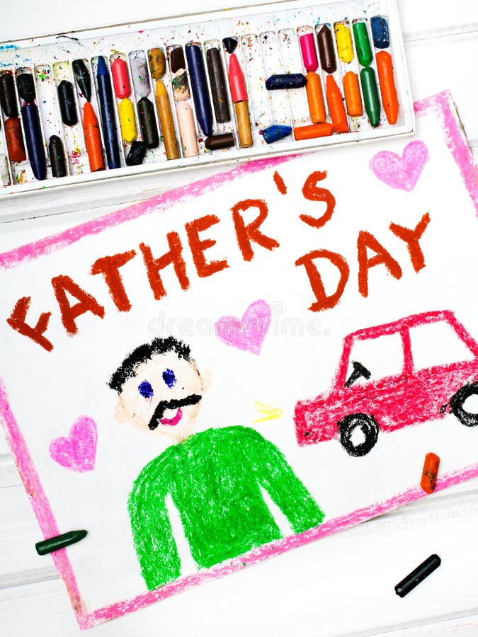 Father`s Day card stock illustration. Illustration of crayons - 83201117