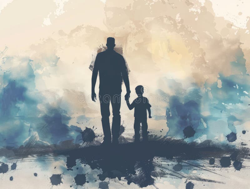 Father& X27;s Day Celebration Background with Faceless Art Silhouette ...