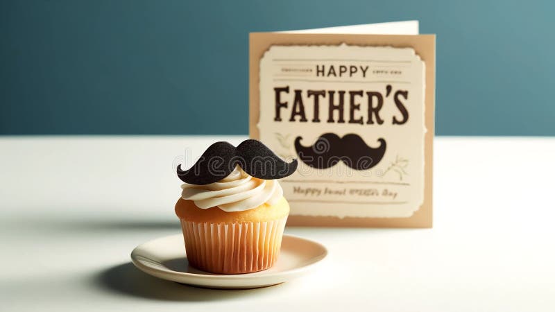 Father S Day Celebration Setup Featuring a Cupcake Decorated with a ...