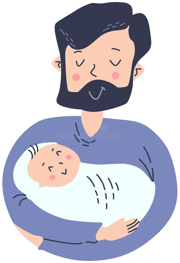Father S Day Illustration, Father and Child Celebrating Father S Day ...