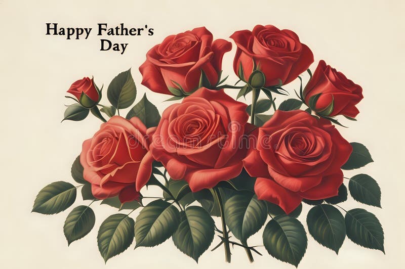 Father S Day Concept with Red Roses Copy Space for Text Isolated on ...