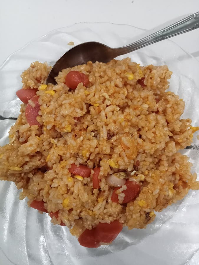 Father& X27;s Homemade Sausage Fried Rice Stock Image - Image of ...