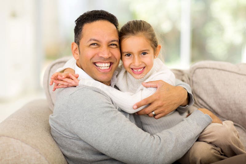 Father sitting daughter stock image. Image of happy, middle - 44238129