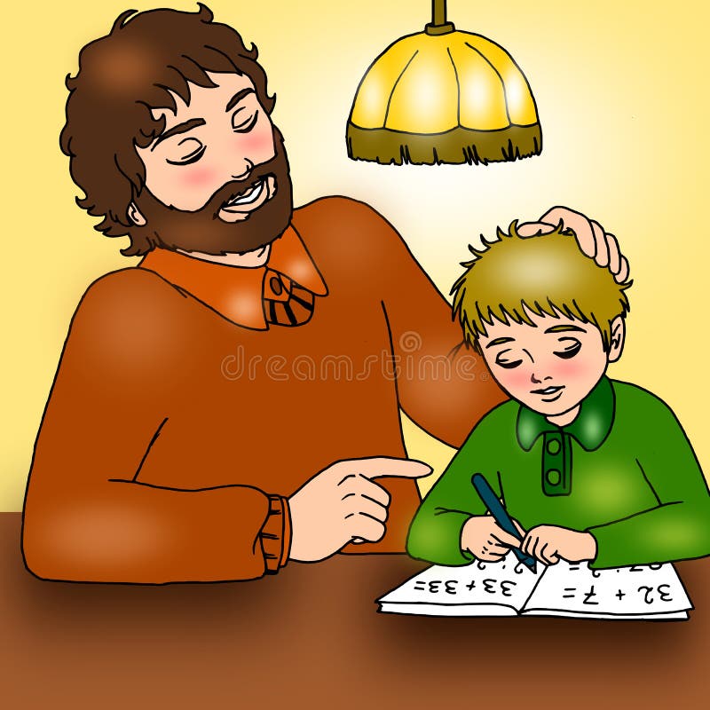 Father Son Homework Stock Illustrations – 497 Father Son Homework Stock ...