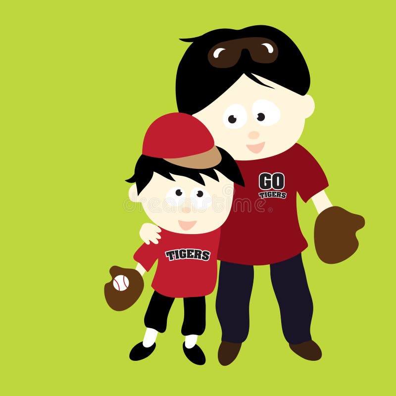 Father and son baseball stock illustration. Illustration of teacher ...