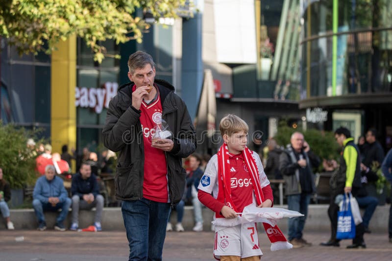 Father and Son are Ajax Fans at Amsterdam the Netherlands 27-10-2024 ...