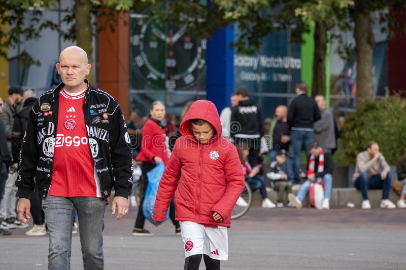 Father and Son are Ajax Fans at Amsterdam the Netherlands 27-10-2024 ...