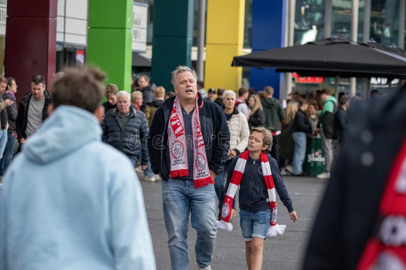 Father and Son are Ajax Fans at Amsterdam the Netherlands 27-10-2024 ...