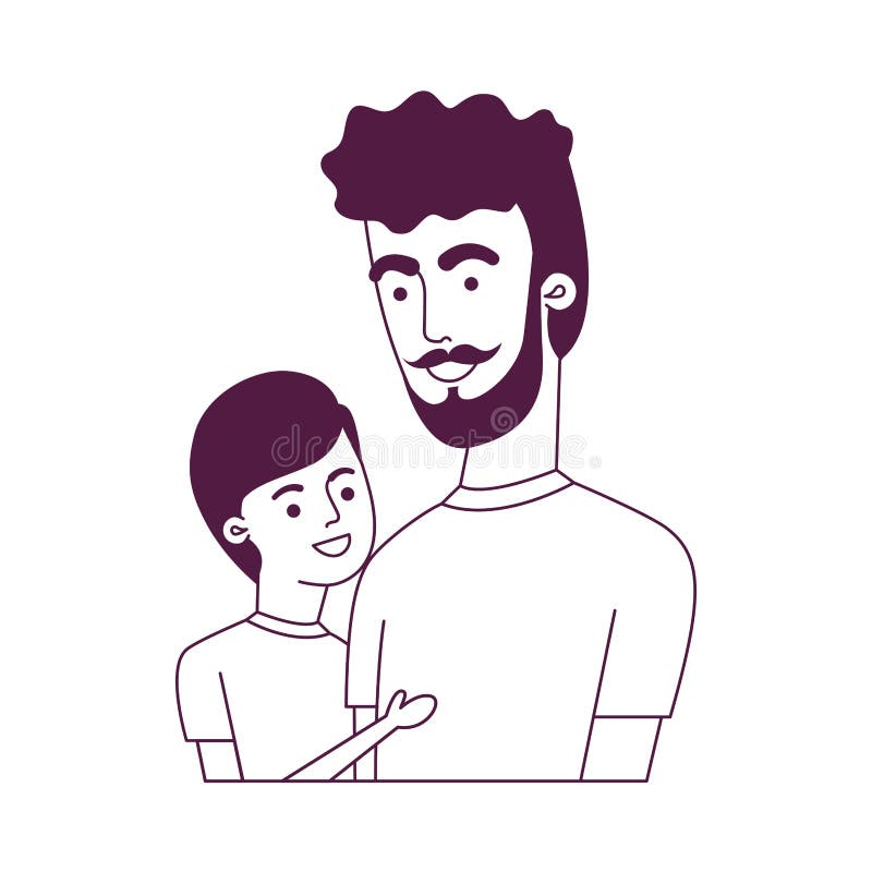 Father with Son Avatar Character Stock Vector - Illustration of enjoy ...