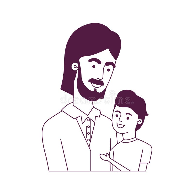 Father with Son Avatar Character Stock Vector - Illustration of ...