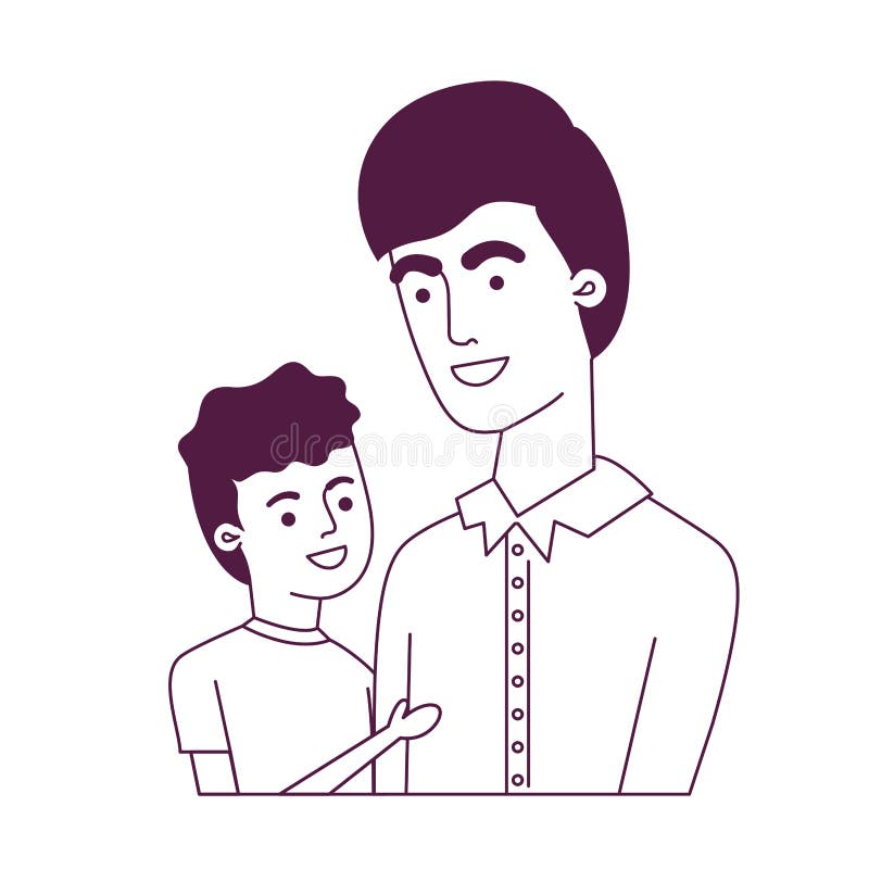 Father with Son Avatar Character Stock Vector - Illustration of ...