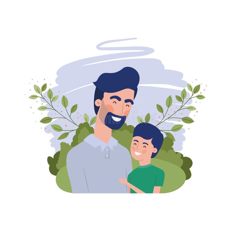 Father with Son Avatar Character Stock Vector - Illustration of ...