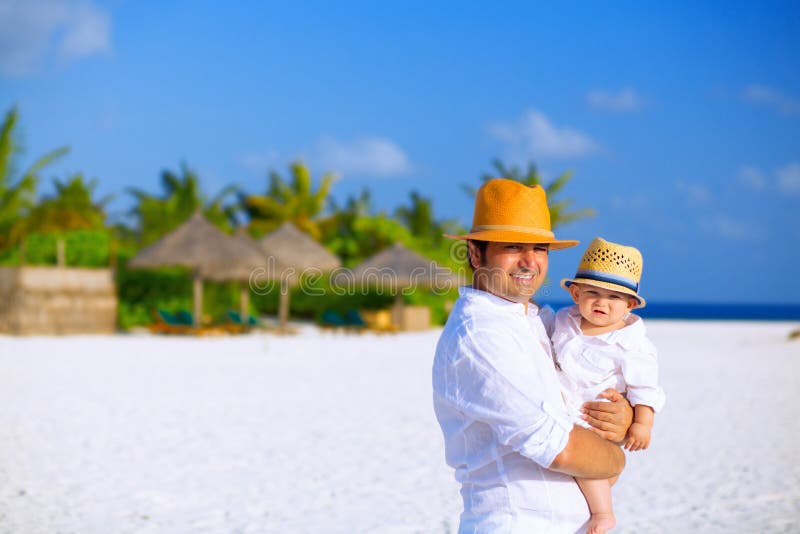 Father and Son on the Beach Stock Photo - Image of cute, caucasian ...