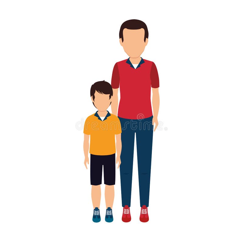 Father with son character stock illustration. Illustration of happy ...