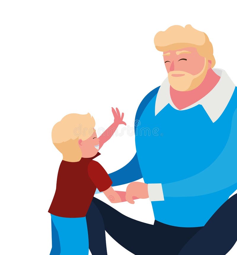 Father with son characters stock illustration. Illustration of father ...