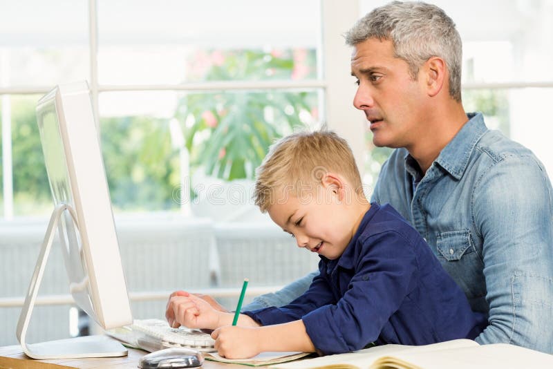 Father Desk Monitor Stock Photos - Free & Royalty-Free Stock Photos ...