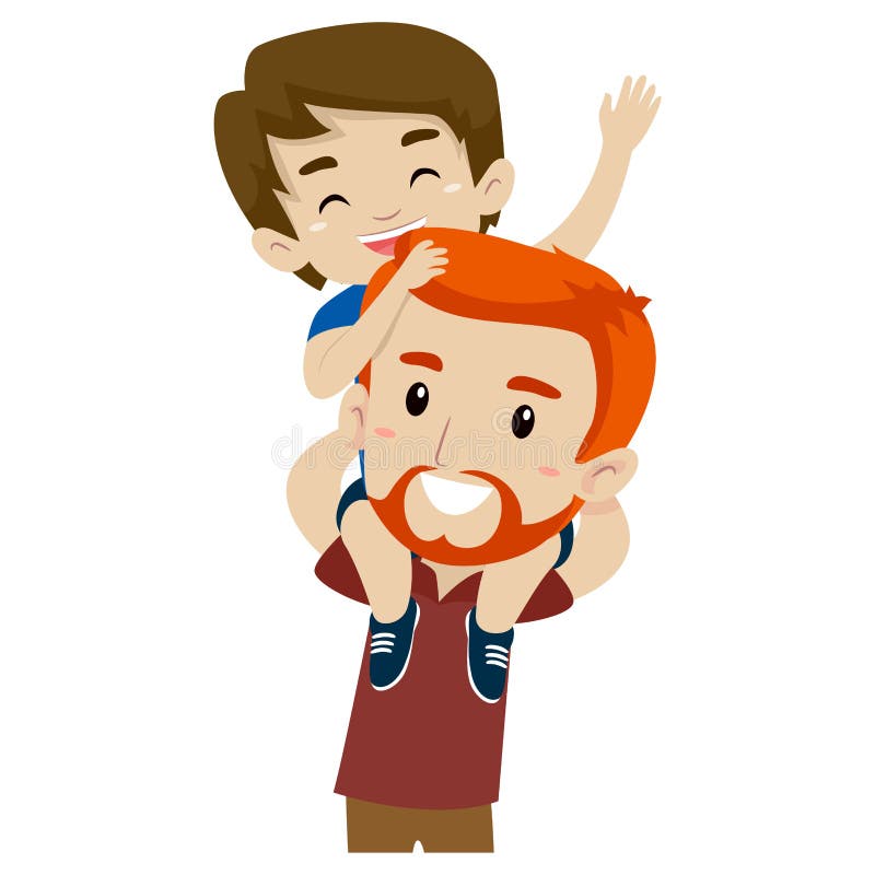 Father and Son Doing Piggy Back Ride Stock Vector - Illustration of ...