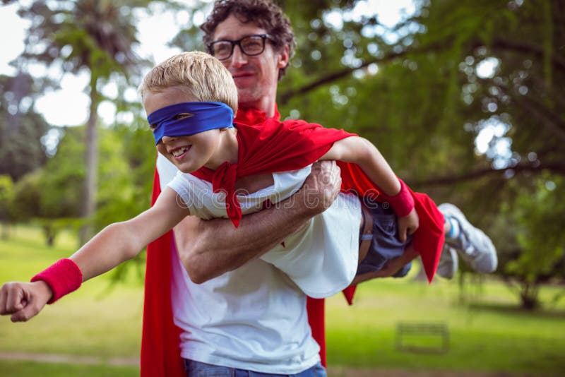Father and Son Dressed As Superman Stock Photo - Image of caucasian ...