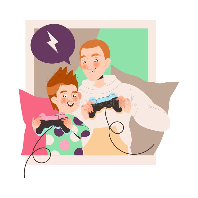 Father Son Playing Computer Game Stock Illustrations – 177 Father Son ...