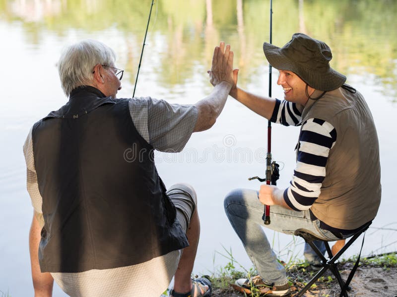Father and Son Giving a High Five Stock Image - Image of holiday ...