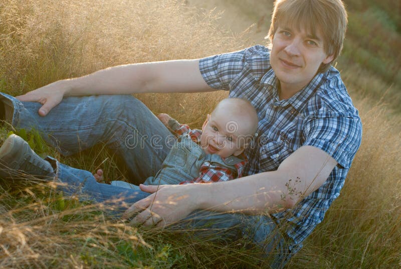 Father and son stock photo. Image of laugh, forest, babies - 55183632