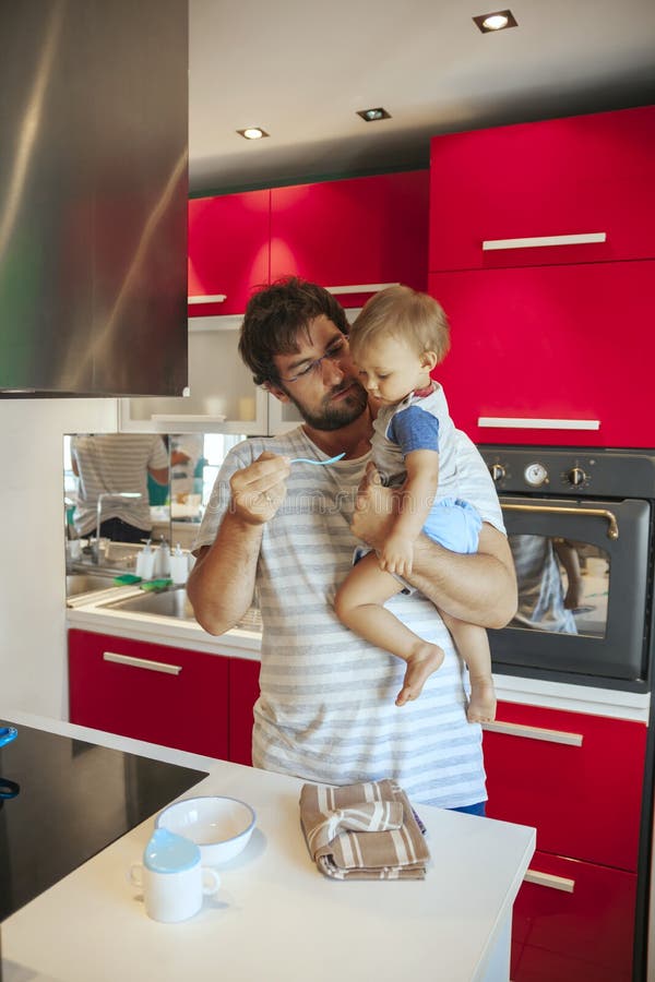 Father and Son stock image. Image of love, domestic, nutrition - 82532113
