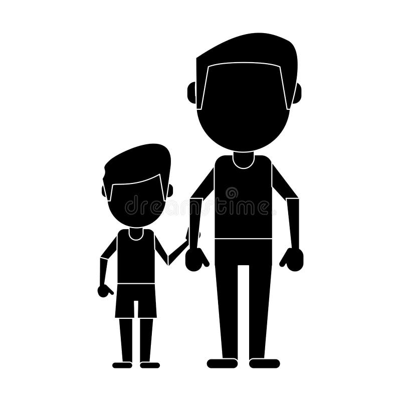 Father and Son Holding Hands Pictogram Stock Vector - Illustration of ...