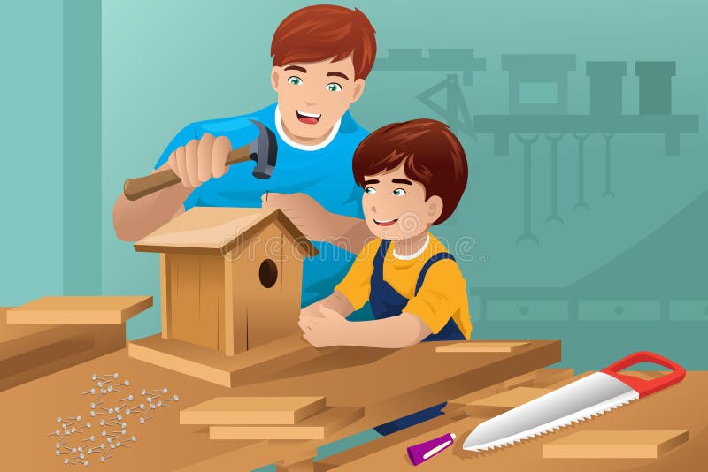 Family Lifestyle Father Son Working Together Stock Illustrations – 81 ...