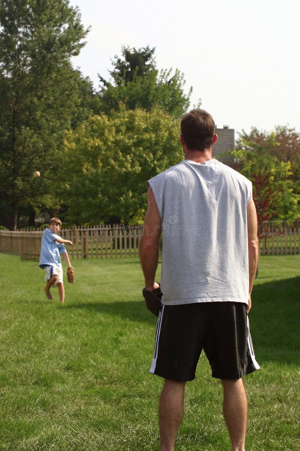 Father and Son Playing Catch Stock Photo - Image of parents, ball: 1280902