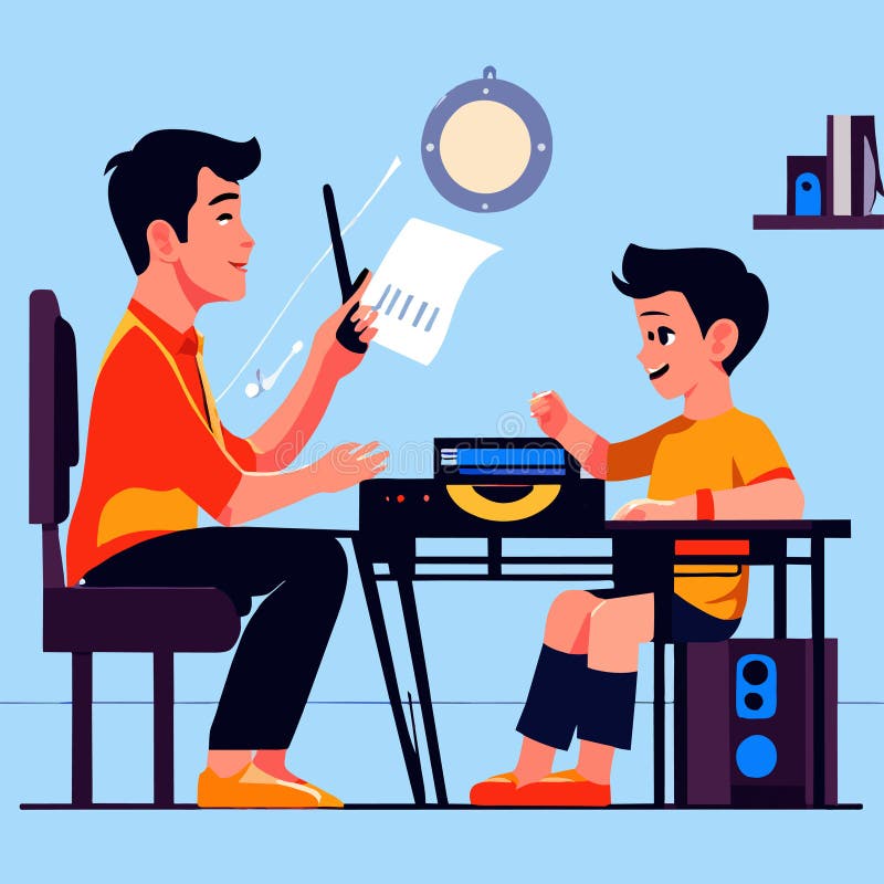 Father and Son Playing Computer Games at Home. AI Generated Stock ...