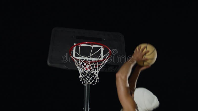 Man Enjoy Outdoor Basketball Practice in Slow Motion As they Take Shots ...