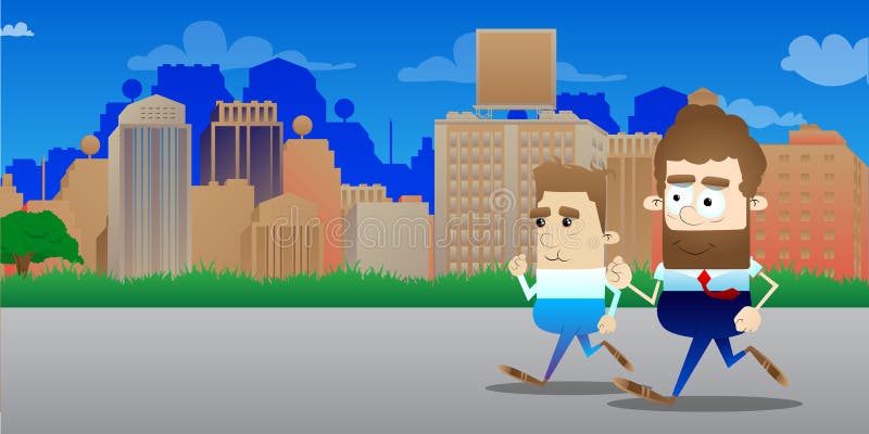 Father and Son Running in the City. Stock Vector - Illustration of ...