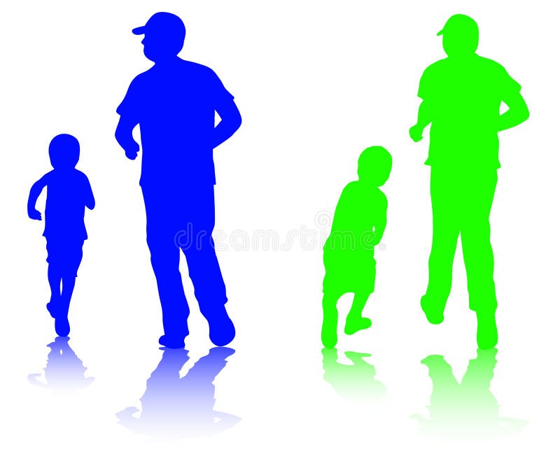 Father and son running stock vector. Illustration of sport - 44021618