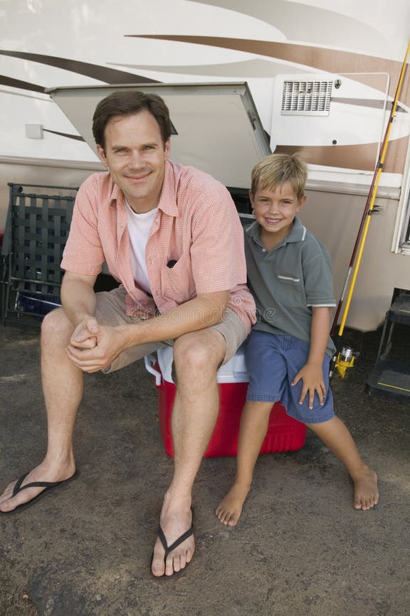 Father and Son by RV stock photo. Image of recreational - 13584508