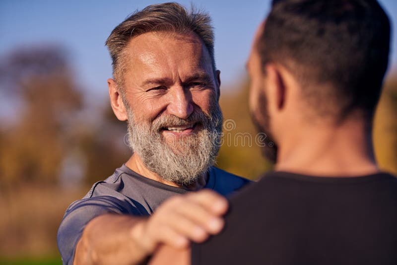 The Father and Son Standing Together. Stock Photo - Image of hold ...