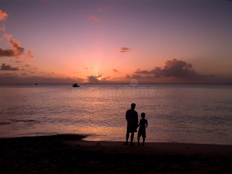 Father and Son at Sunset stock image. Image of dreams - 1704481
