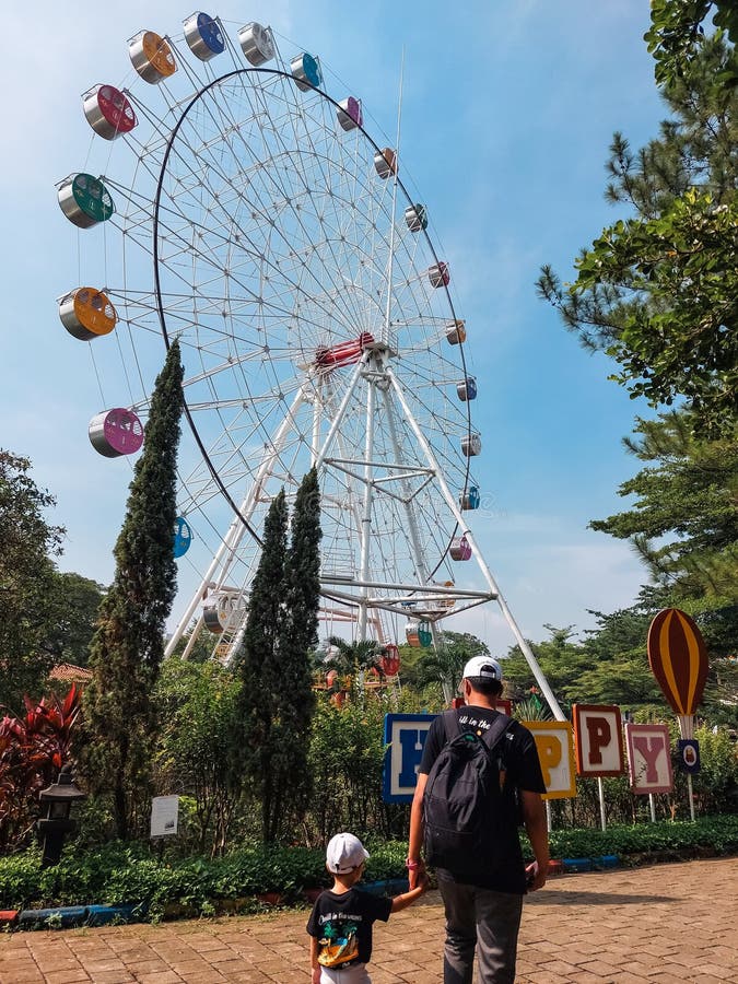 Father and Son at Theme Park Editorial Stock Photo - Image of park ...