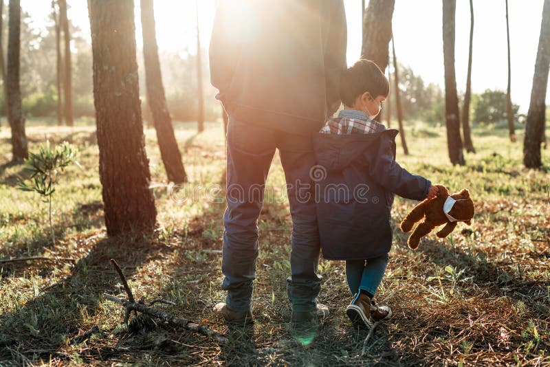 Father and Son Using Air Masks Stock Image - Image of europe ...
